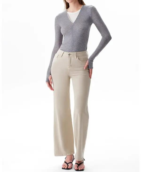 BAYEAS High Rise Wide Leg Stretch Denim Jeans In Voida Wash