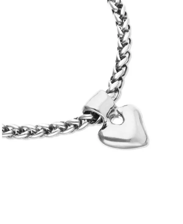 UNODE50 Chain Bracelet With Sterling Plated Heart Detail