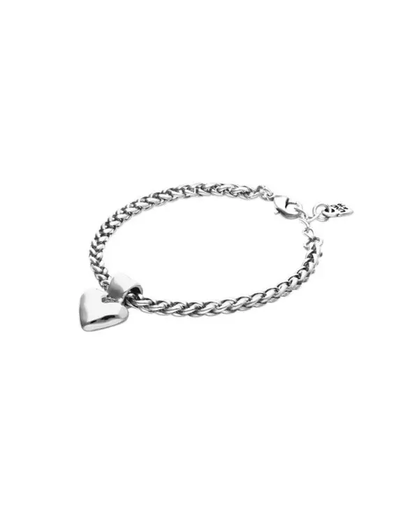 UNODE50 Chain Bracelet With Sterling Plated Heart Detail