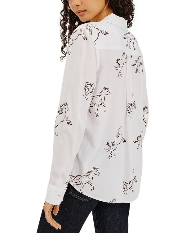 Rails Kathryn Horse Print Button-front Shirt
