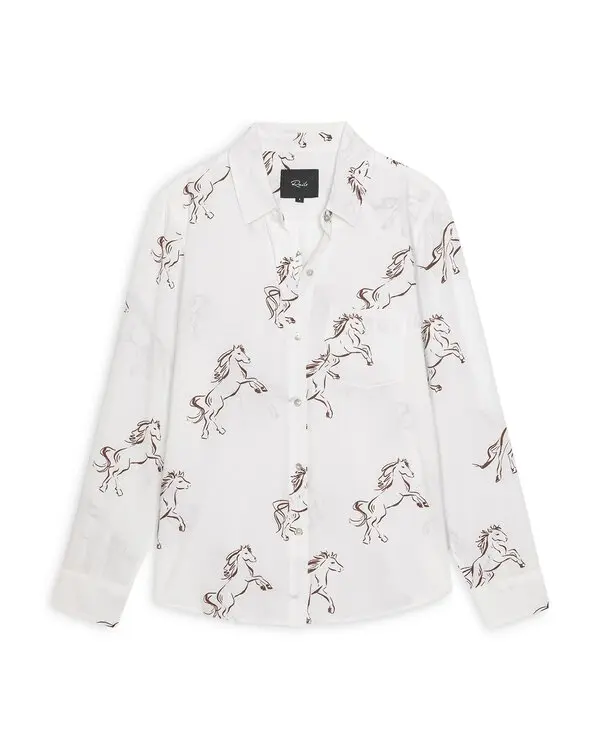 Rails Kathryn Horse Print Button-front Shirt