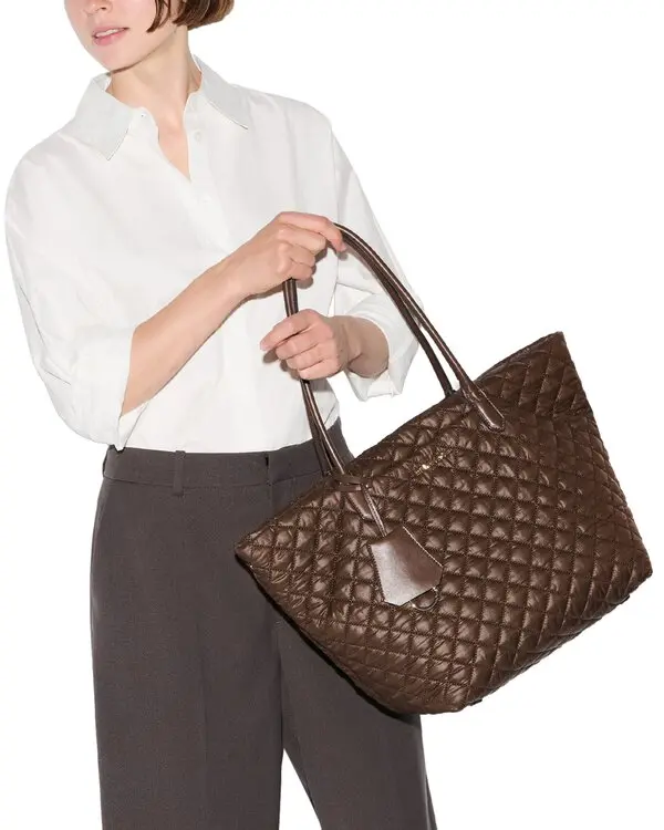 Mz Wallace Medium Quilted Tote Bag - Walnut