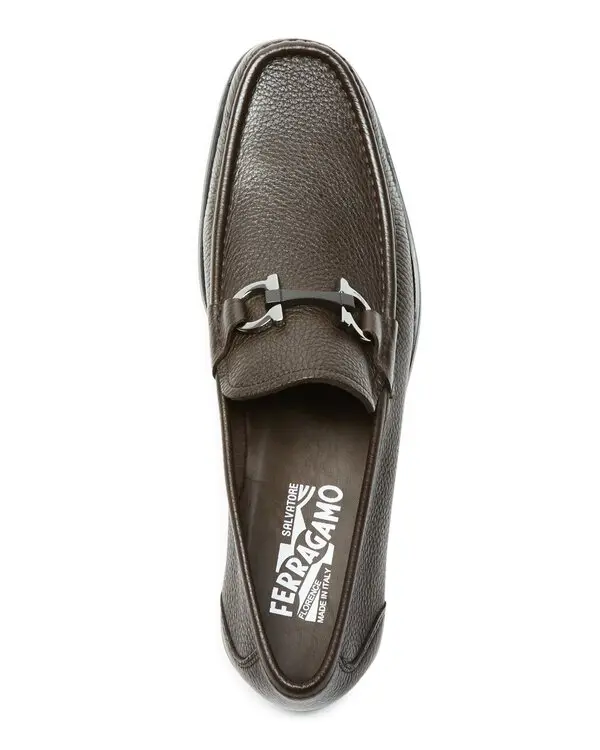 FERRAGAMO Grandioso Double Gancini Bit Leather Loafers Regular - Hickory Brown