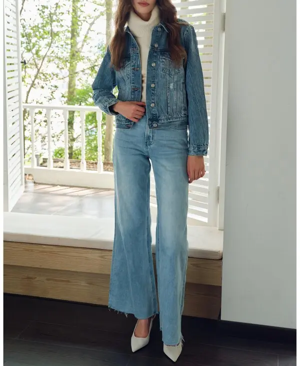 BAYEAS Disstressed Denim Jacket