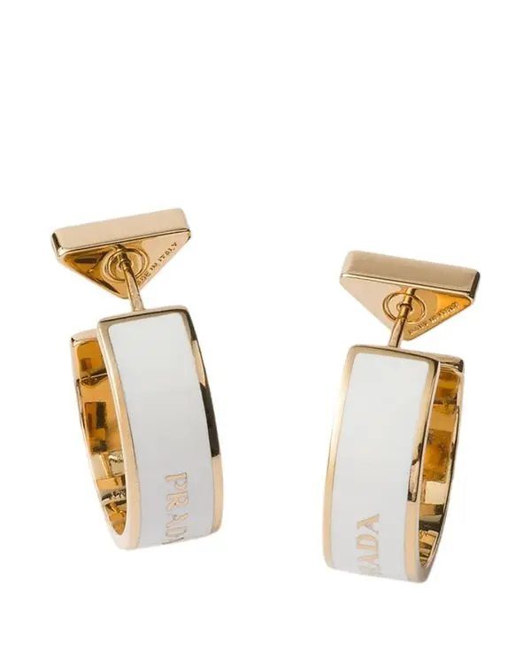 Prada Metal Earrings - White