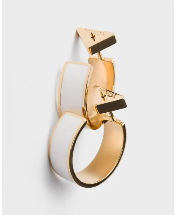 Prada Metal Earrings - White