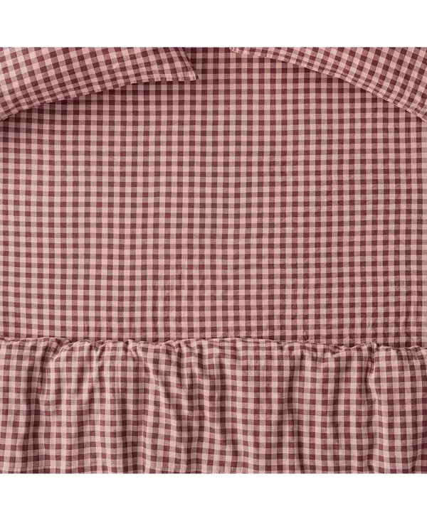 PIGLET IN BED Pembroke Gingham Linen Blend Fitted Sheet, King