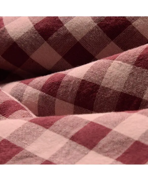 PIGLET IN BED Pembroke Gingham Linen Blend Fitted Sheet, King
