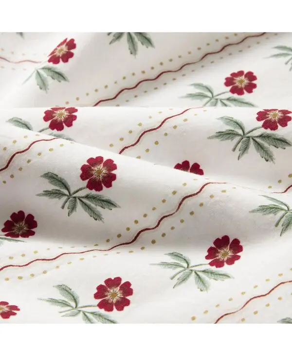 PIGLET IN BED Woodland Stripe Cotton Duvet Set, Queen - White