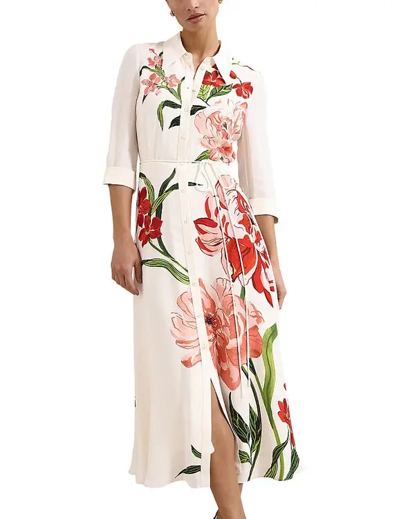 PHASE EIGHT Anabella Floral Shirt Dress - Ivory