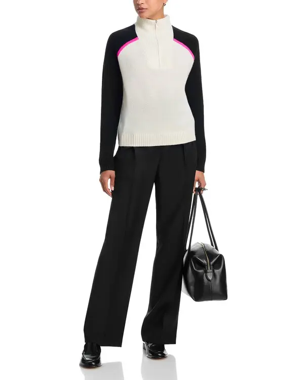 Aqua Half Zip Mock Neck Cashmere Sweater Exclusive