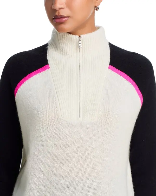 Aqua Half Zip Mock Neck Cashmere Sweater Exclusive