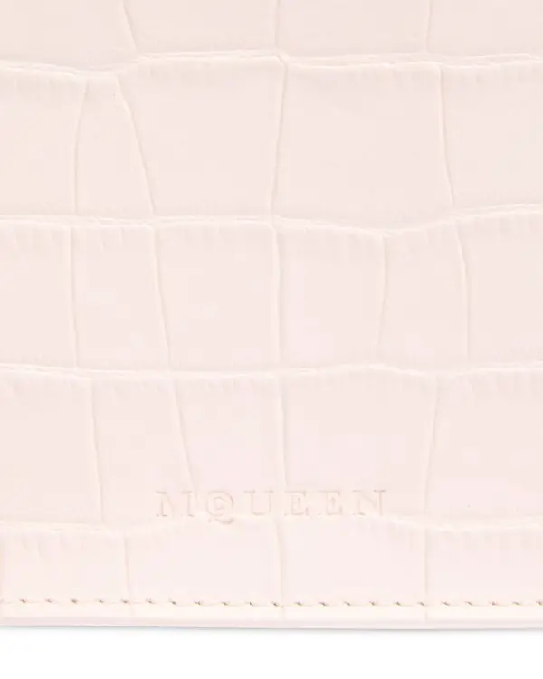 Alexander McQueen Croco Embossed Leather Shoulder Bag - Old Rose