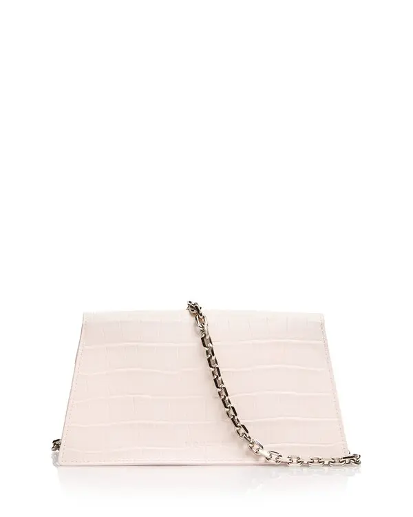 Alexander McQueen Croco Embossed Leather Shoulder Bag - Old Rose