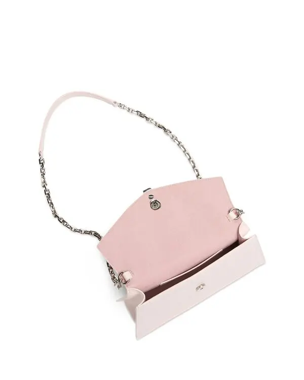 Alexander McQueen Croco Embossed Leather Shoulder Bag - Old Rose