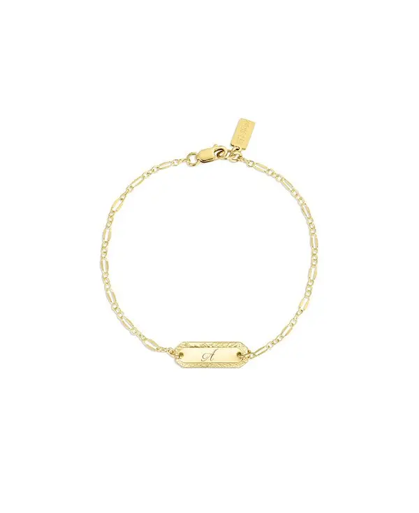 SET & STONES Cora Engraved Initial Bracelet - A