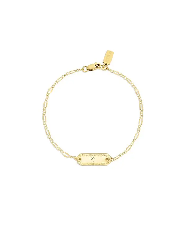 SET & STONES Cora Engraved Initial Bracelet - C