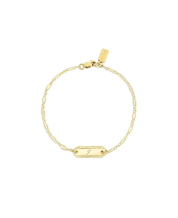 SET & STONES Cora Engraved Initial Bracelet - J