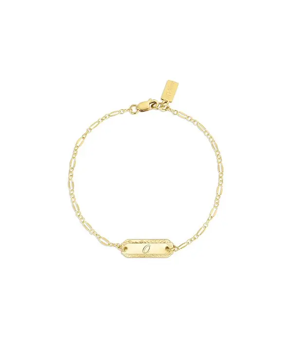 SET & STONES Cora Engraved Initial Bracelet - O