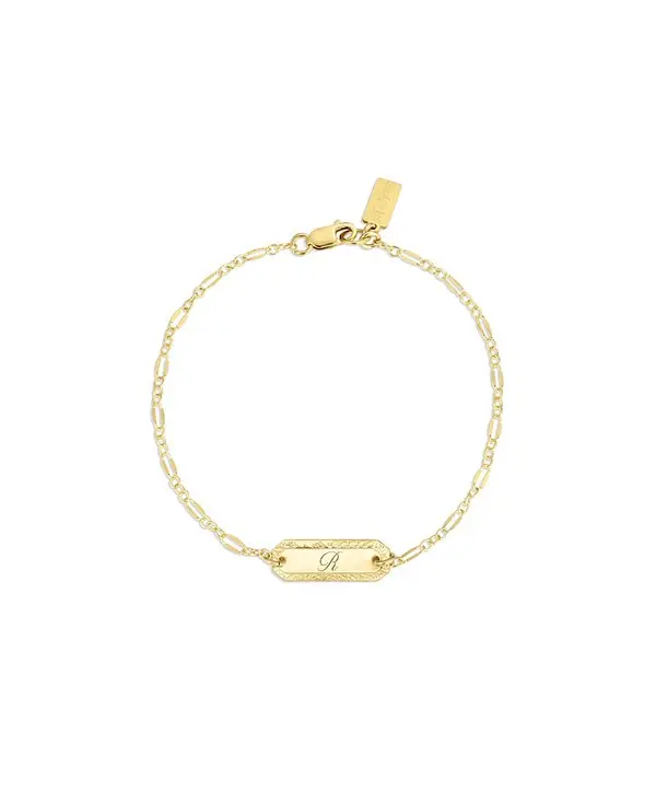 SET & STONES Cora Engraved Initial Bracelet - R