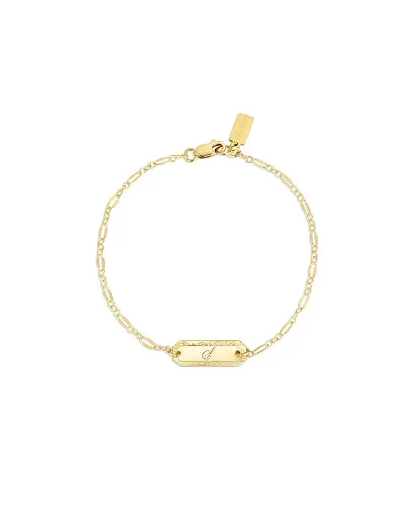 SET & STONES Cora Engraved Initial Bracelet - S