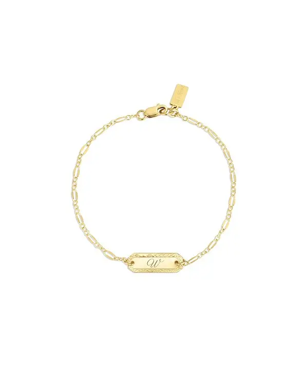 SET & STONES Cora Engraved Initial Bracelet - W