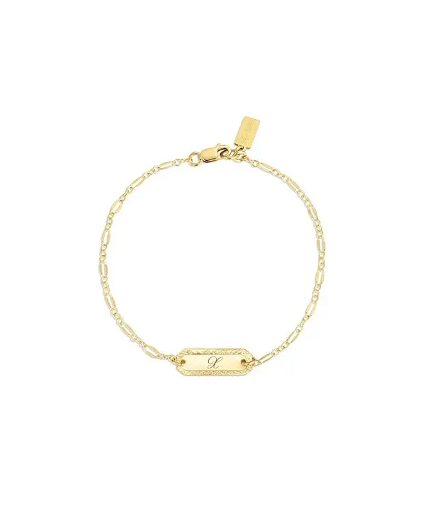 SET & STONES Cora Engraved Initial Bracelet - X