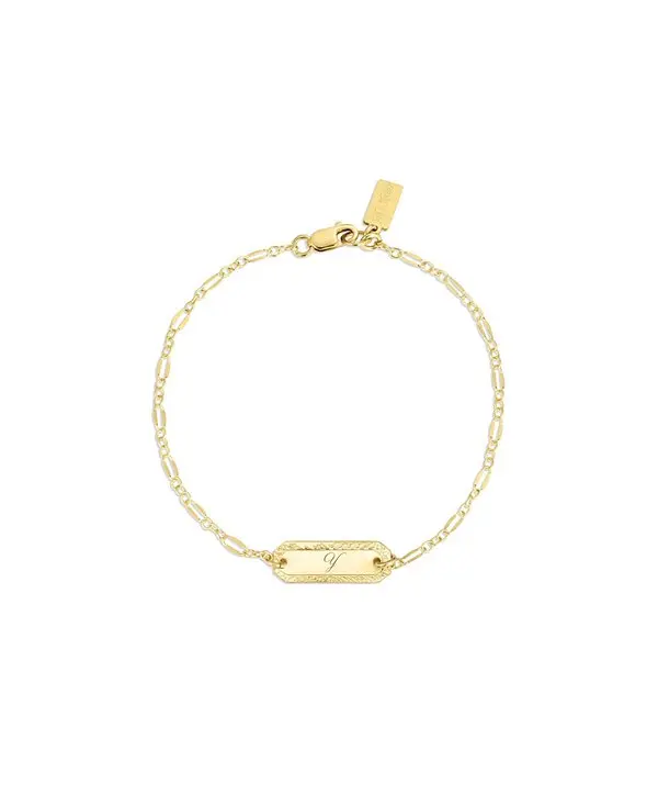 SET & STONES Cora Engraved Initial Bracelet - Y