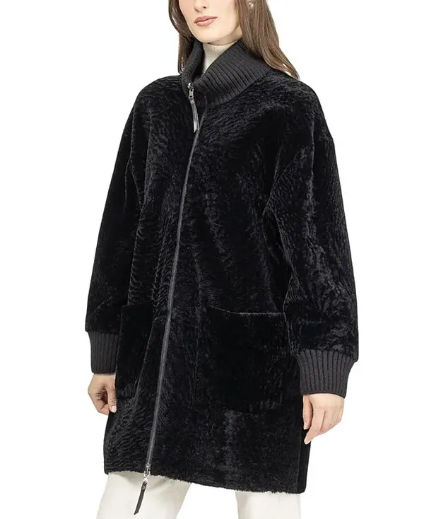 Gorski Reversible Textured Shearling Jacket - Black