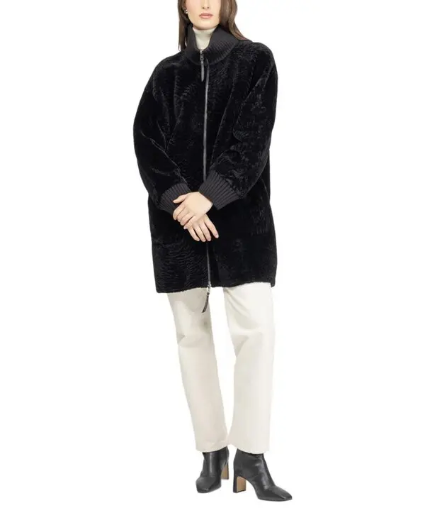 Gorski Reversible Textured Shearling Jacket