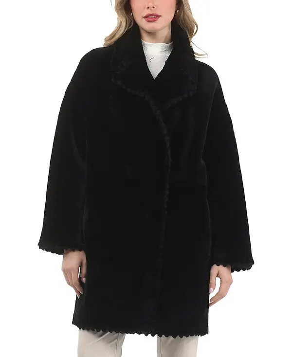 Gorski Reversible Select Shearling Lamb Jacket With Embroiderd Trim - Black