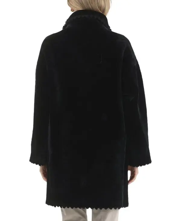 Gorski Reversible Shearling Lamb Jacket With Embroidered Trim