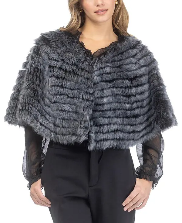 Gorski Toscana Shearling Lamb Layered Capelet - Black Brisa