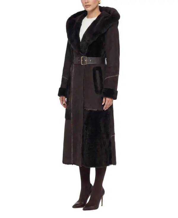 Gorski Select Shearling Lamb Parka With Embroidery Stitching And Suede Finish