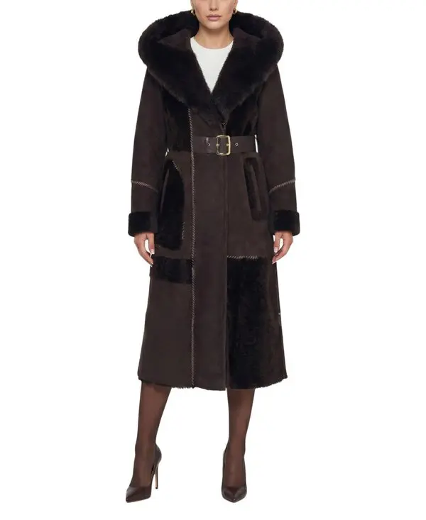 Gorski Select Shearling Lamb Parka With Embroidery Stitching And Suede Finish
