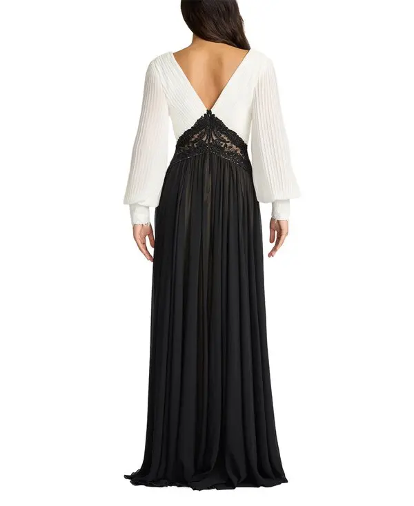 Tadashi Shoji Benulo Pleated Embroidered Waist Gown