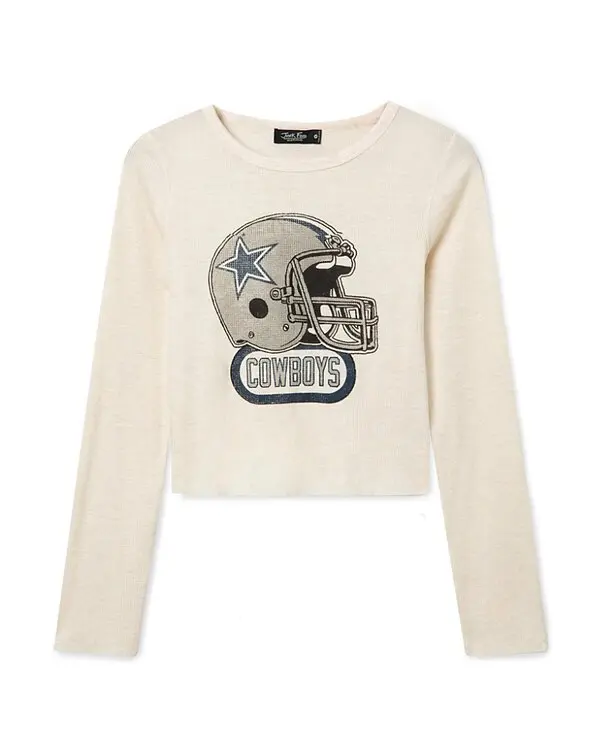 Junk Food Clothing Dallas Cowboys Helmet Crop Thermal - Birch