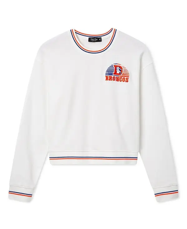 Junk Food Clothing Denver Broncos Cropped Rib Fleece - White