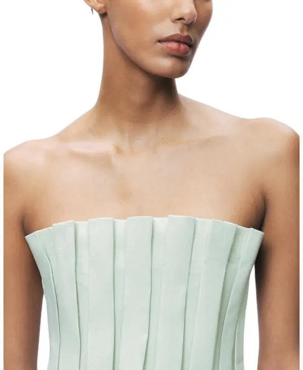 NOCTURNE Pleated Strapless Bustier Top
