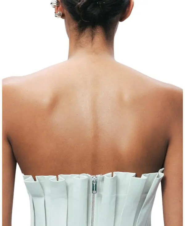 NOCTURNE Pleated Strapless Bustier Top