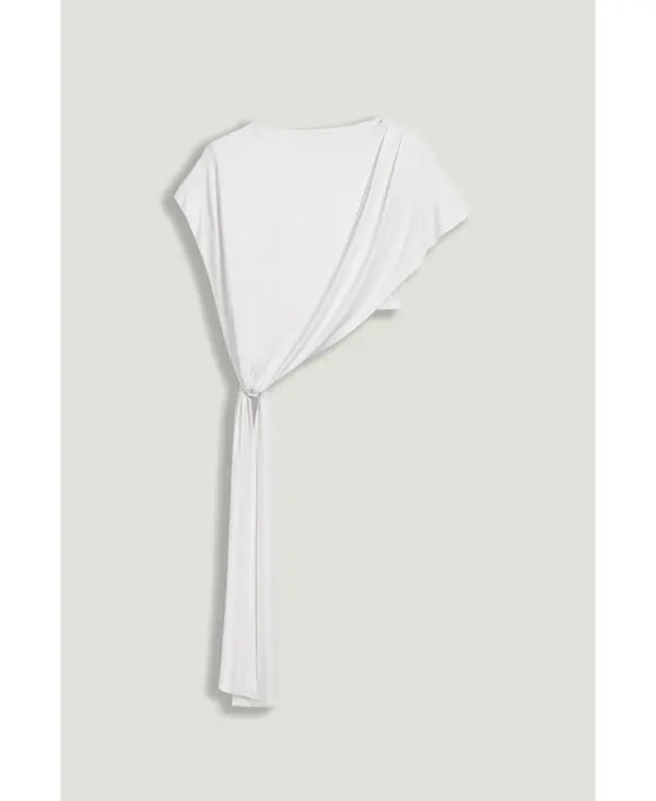 NOCTURNE Asymmetric Tie-front Crop Top