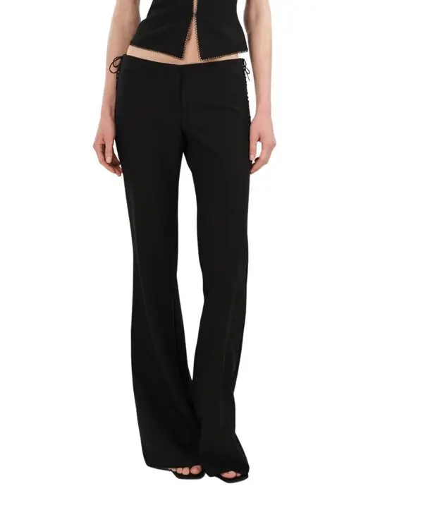 NOCTURNE Side Tie Low Rise Slim Fit Trousers