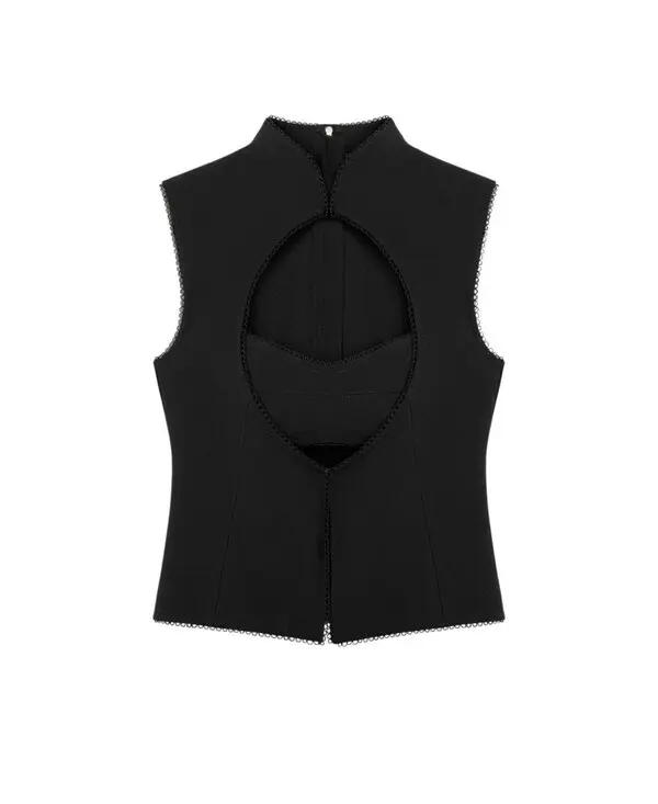 NOCTURNE Braid-trim Bustier Top With Built-in Bra