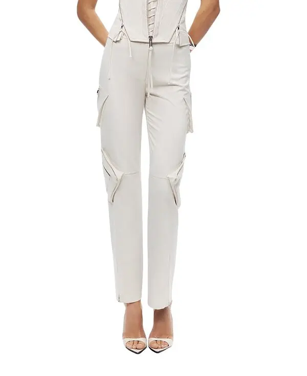 NOCTURNE Pocket Detail Trousers - Open White