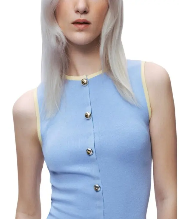 NOCTURNE Button-embellished Knit Top