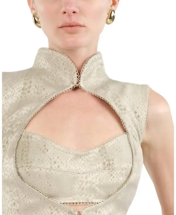 NOCTURNE Braid-trim Bustier Top