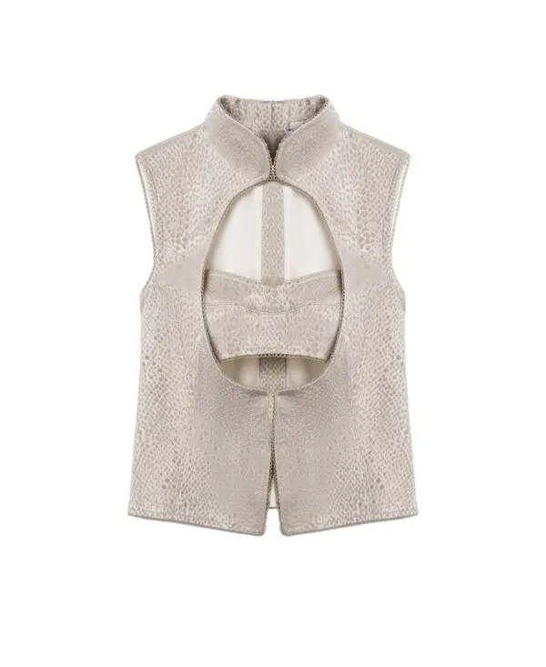 NOCTURNE Braid-trim Bustier Top