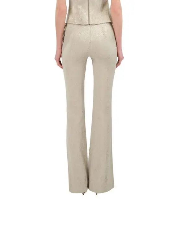 NOCTURNE Snake Print Jacquard Flare Trousers