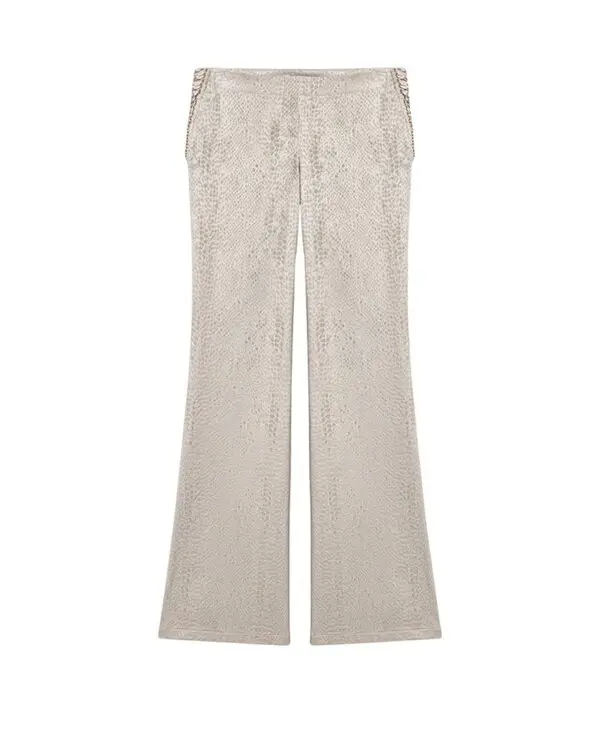 NOCTURNE Snake Print Jacquard Flare Trousers