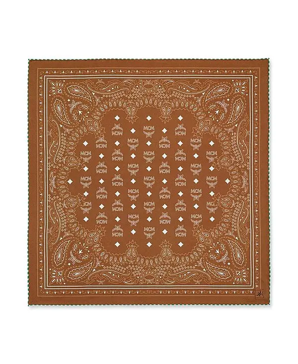 Mcm Paisley Cotton-silk Scarf - Cognac